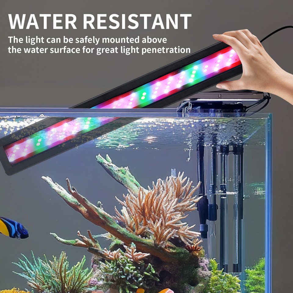 Aquarium Fish Tank Bar LED Light Over-Head Full Spectrum Plant Lighting ...