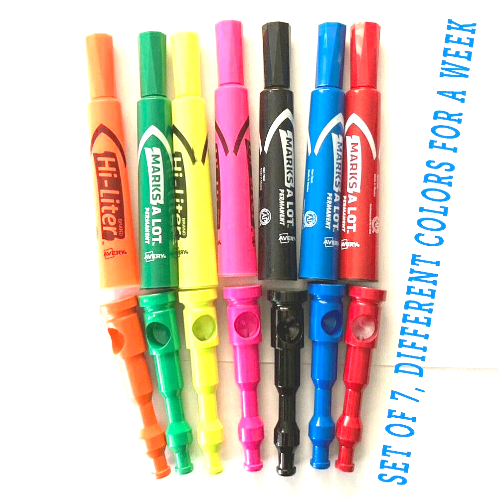 Set of 7 with different colors Discreet Hidden Highlighter Marker ...