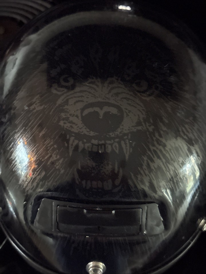 VTG USA Made WINTUNE GRAPHICS SILVER WOLF Motorcycle Helmet DOT H-1 W ...
