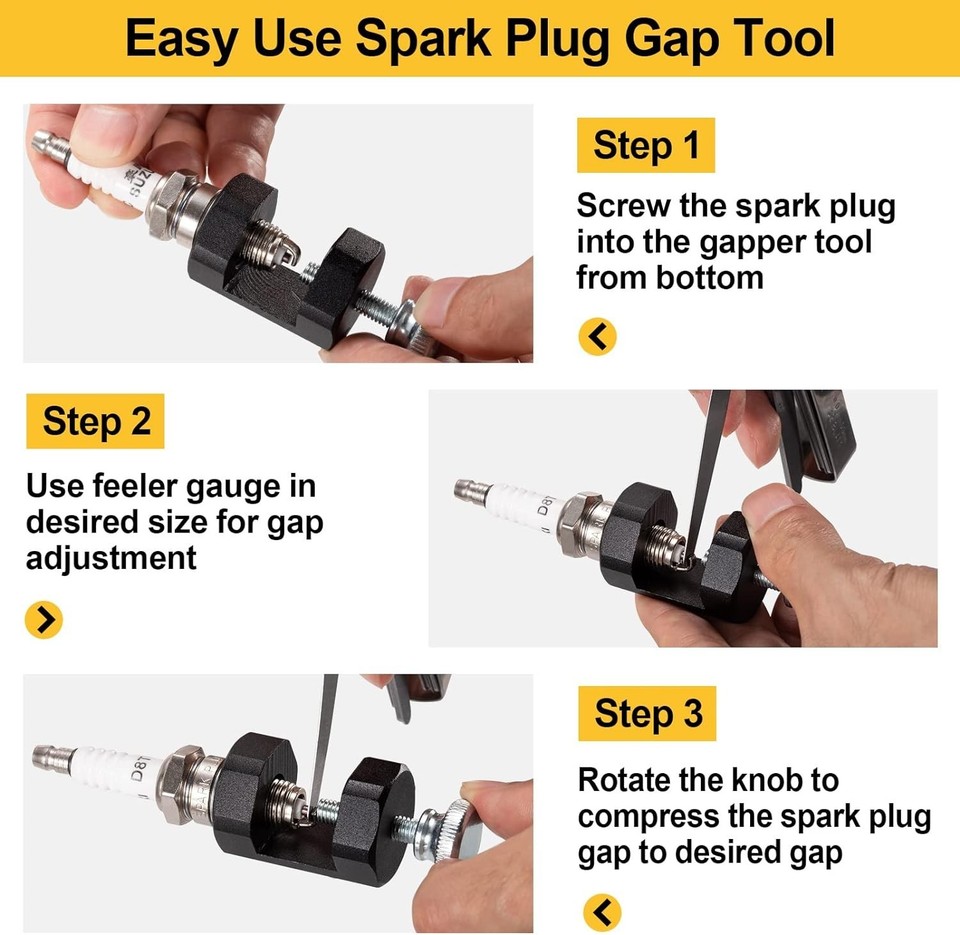 Spark Plug Gap Tool 2pcs Precision Adjustment Kit for 12mm 14mm Spark ...