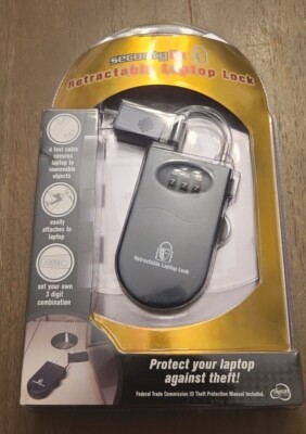 Security DR. Retractable Laptop Lock Clamshell Packaging NEW SEALED ...