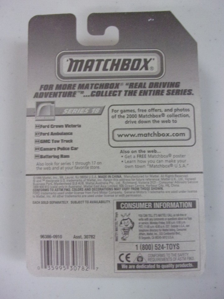 Matchbox Series 18 Police Patrol Battering Ram #90 | eBay