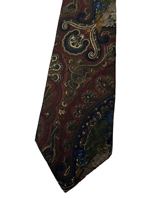 Vintage Bert Pulitzer Collectors Ornate Floral Tie Silk Ancient Madder ...