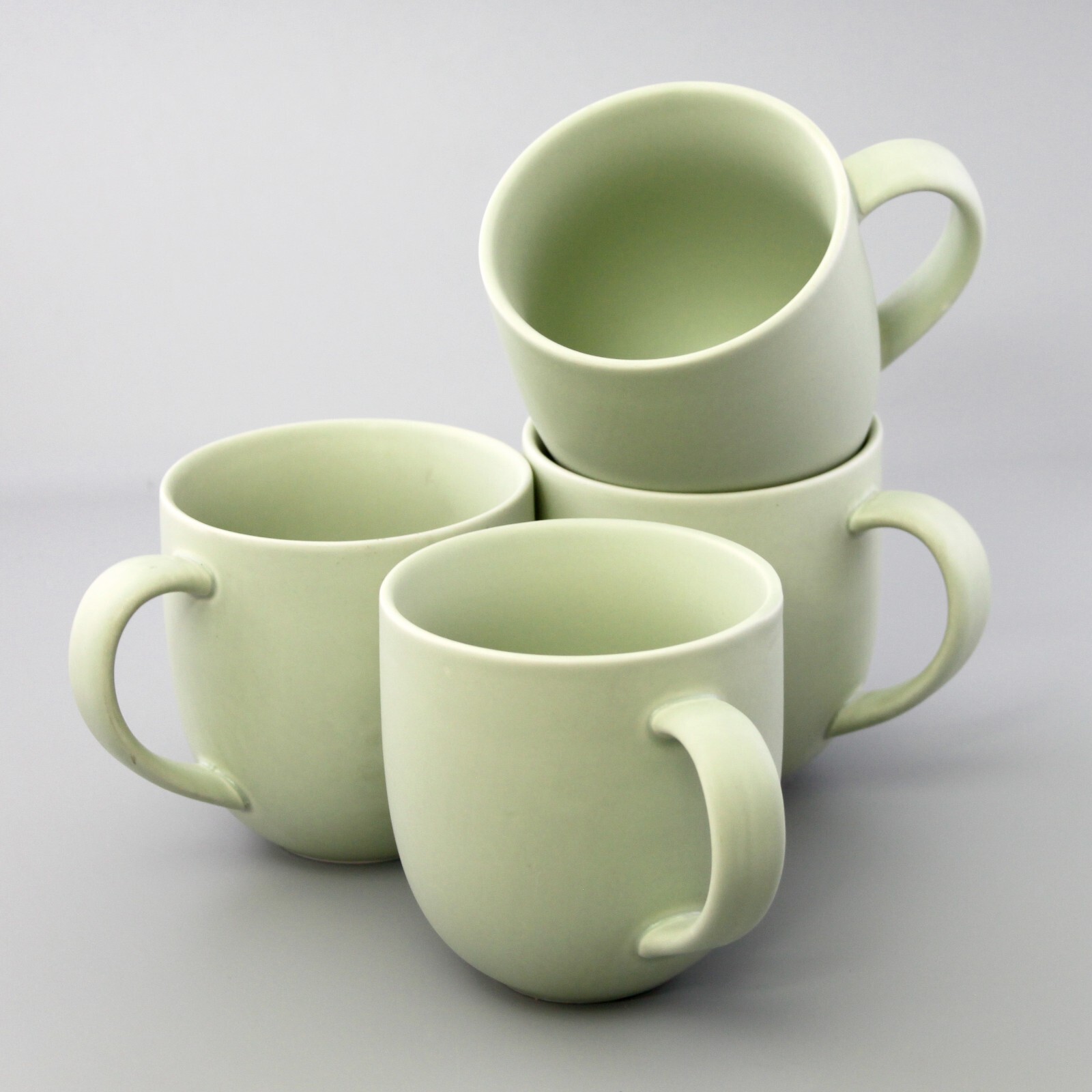 NEW Pier 1 One Imports Stoneware Mugs Cups Set Of 4, Light Green | eBay