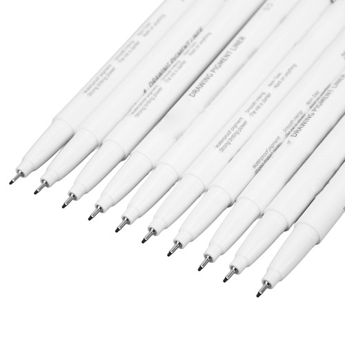 10x 0.5mm Micro Line Pens Inks Smoother Writing Waterproof Line Drawing ...
