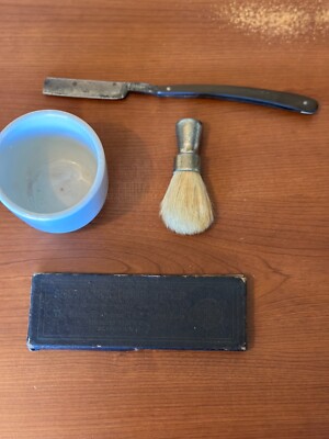 Antique Bengall Straight Edge Razor Kit w/Shumare's Hone Strop Razor ...