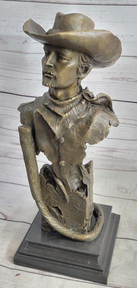 Buffalo Bill Bronze Metal Bust Statue Sculpture Western Signed Original ...