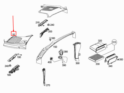 NEW MERCEDES-BENZ GLC X253 FRONT WIPER COWL WATER DEFLECTOR A2538305100 ...