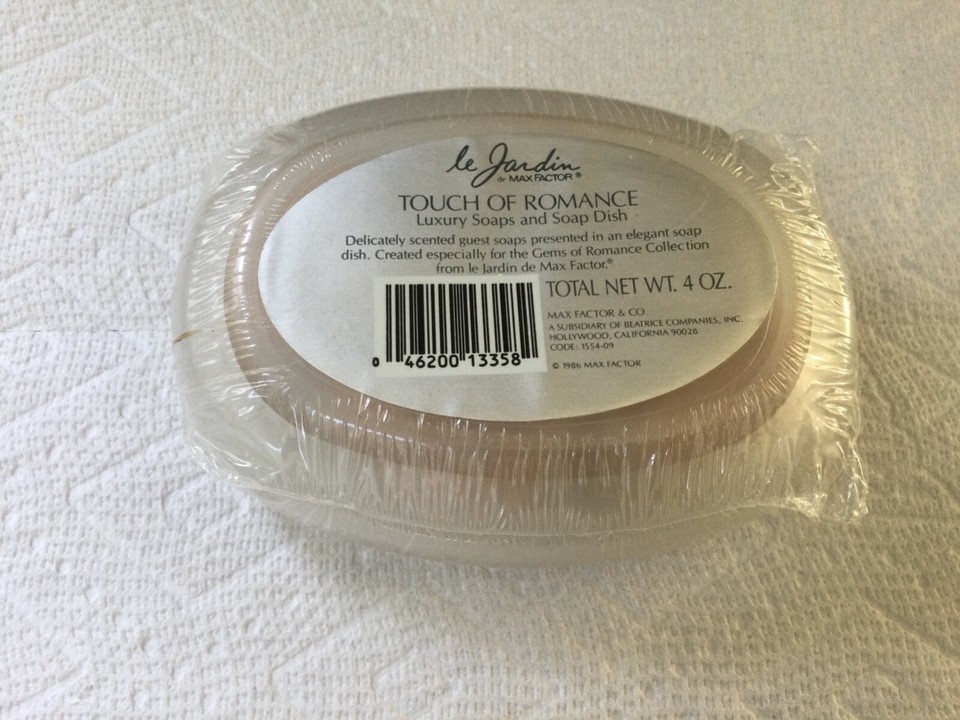 Vintage Max Factor Le Jardin Perfumed Guest Soaps in Glass Soap Dish ...