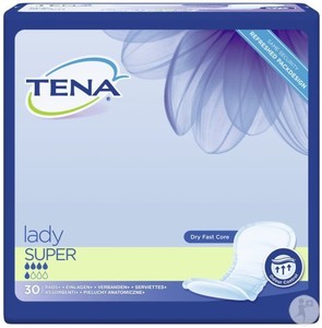 30 Tena Lady SUPER Incontinence Pads Highly Absorbent Pad for Women ...