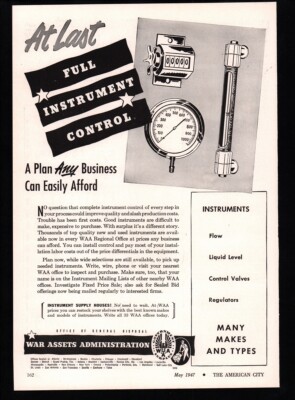 1947 War Assets Administration ad Government Surplus Vintage magazine ...