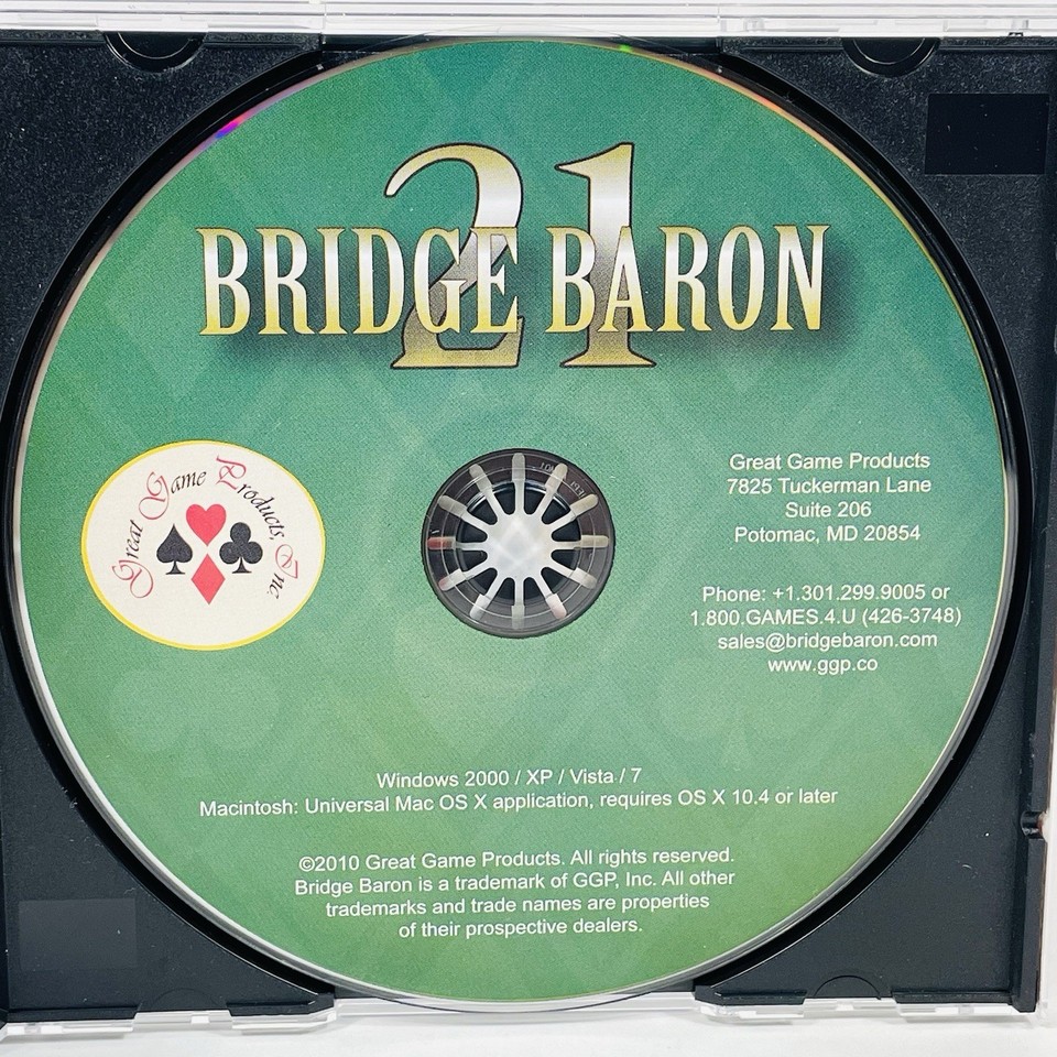 Bridge Baron 21 CD-ROM Software Game for Windows and Macintosh 2010 ...