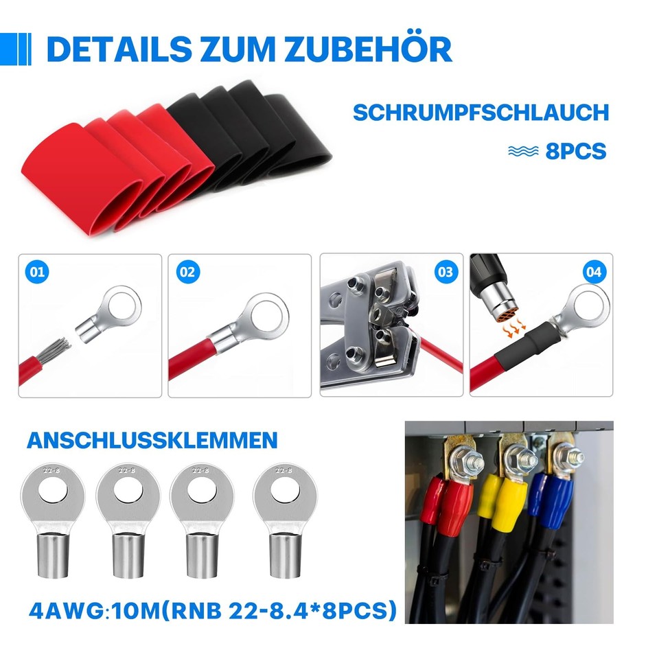 4 AWG Electrical Wire -4 Gauge UL1015 Wire,66Ft Length(33Ft Black and ...