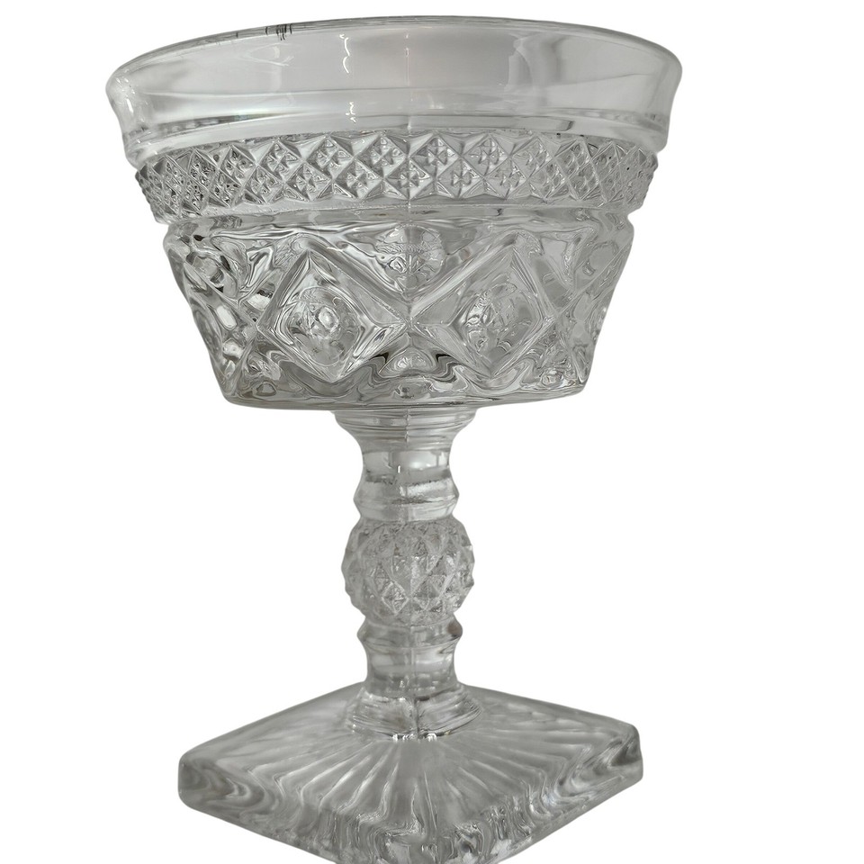 Set of 2 Vintage Imperial Glass cape Cod Crystal Dessert Goblets Etched ...