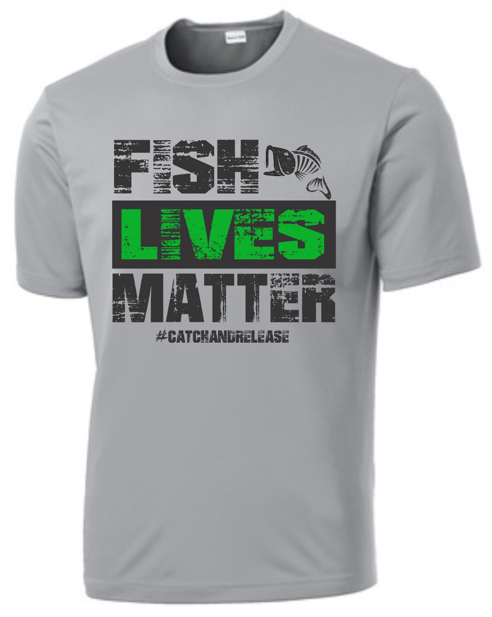 FISH LIVES MATTER Performance Short Sleeve T-shirt Moisture Wicking ...
