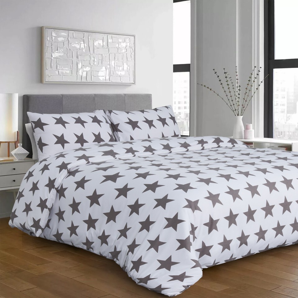 Reversible Duvet Cover Bedding Set Luxury Quilt Cover Single Double ...