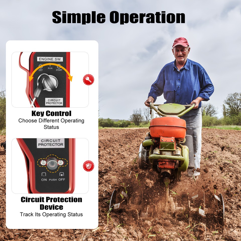 For Honda GX240 GX270 Engine Electric Start Kit Flywheel Starter Motor ...