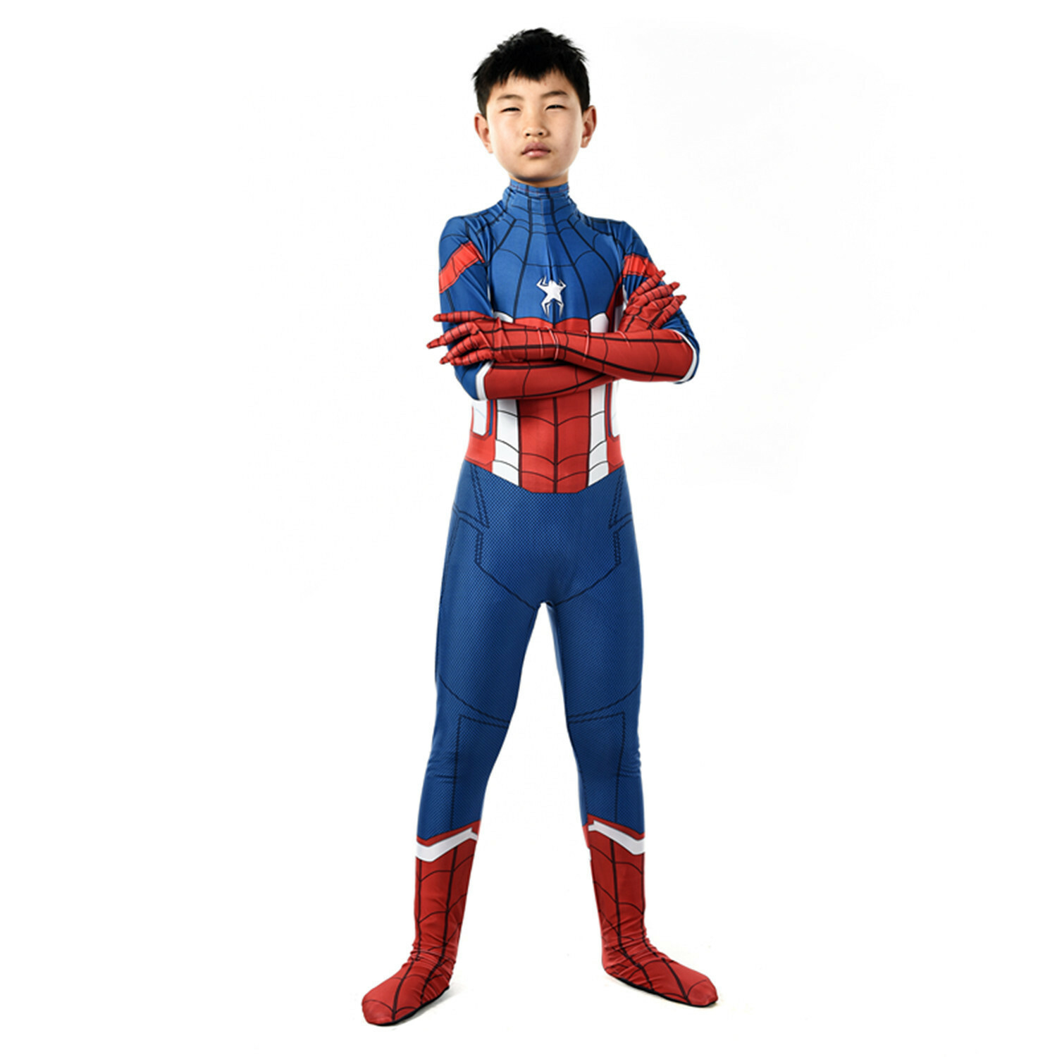 Spider-Man Captain America Jumpsuit Cosplay Costume Spiderman For Adult ...