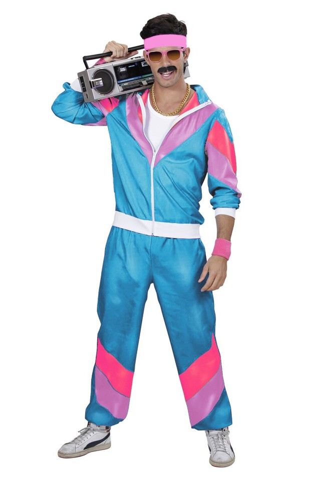 Mens Retro Neon 80s Height Fashion Scouser Tracksuit 1980s Shell Suit ...