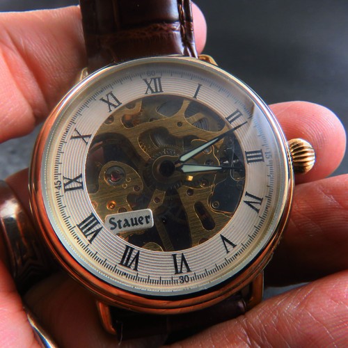Stauer Skeleton Dial Manual Winding Men Watch (Need Service) | eBay