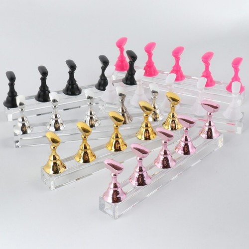 5Pcs Magnetic False Nail Tips Display Stand Holder Set Practice Nail ...