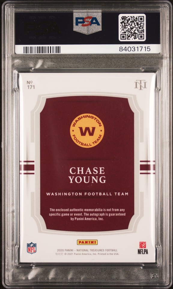 2020 National Treasures Chase Young Rookie Patch Auto JSY # 99/99 1/1 ...