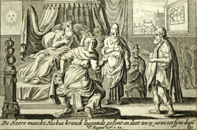 1700 Engraving of the Old Testament Hezekiah Sick Sees the Prophet ...