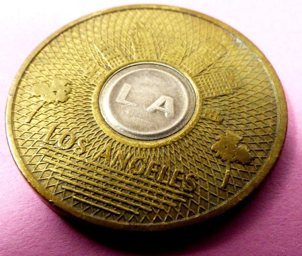 Vintage LA Los Angeles CA Base Fare Bus Coin Token | eBay