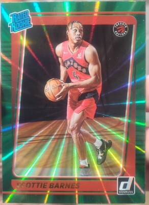 Scottie Barnes 2021-22 Panini Donruss Green Laser Rated Rookie Raptors ...