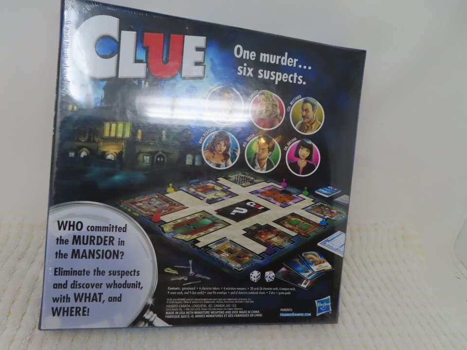 Clue The Classic Mystery Board Game By Hasbro New Sealed 630509477722 ...