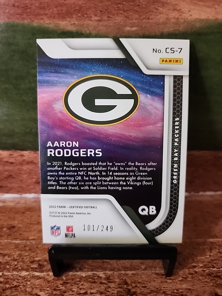 2022 Panini Certified Aaron Rodgers Certified Stars Bronze Parallel #'d ...