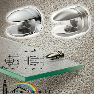 Hafele Glass Shelf Support Clamp Bracket Polished Chrome / St Steel ...