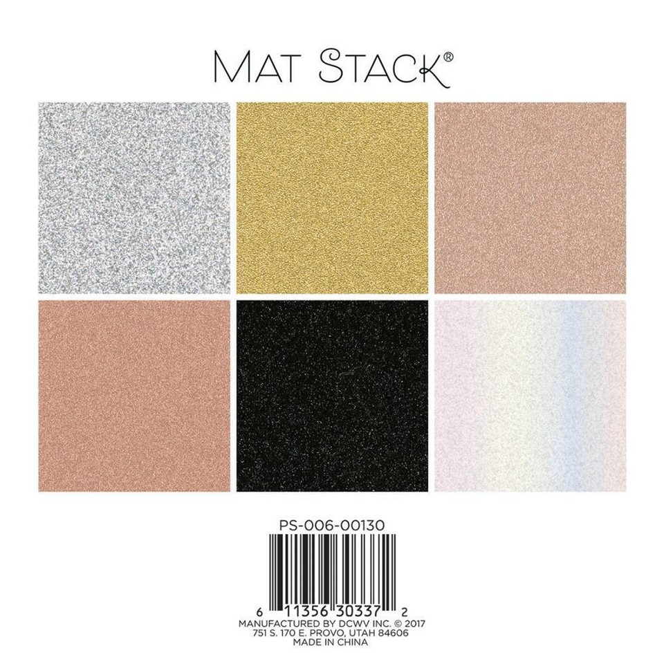 Glitzy Metallic Mat Stack 6" x 6" Inch Cardstock Paper Pad 24 Sheets by ...