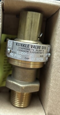 KUNKLE VALVE 0001-C01-KC RELIEF VALVE 1/2” 40 PSIG 80 SCFM. E7 | eBay