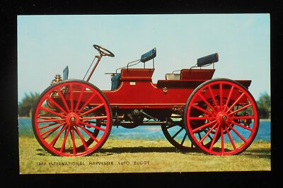 1950s 1907 International Harvester Auto Buggy Early Automobile Postcard ...