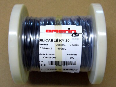 bobine câble Omerin Silicable KY30-05 0.34mm² noir AWG22 ~ Øext 1.3mm ...