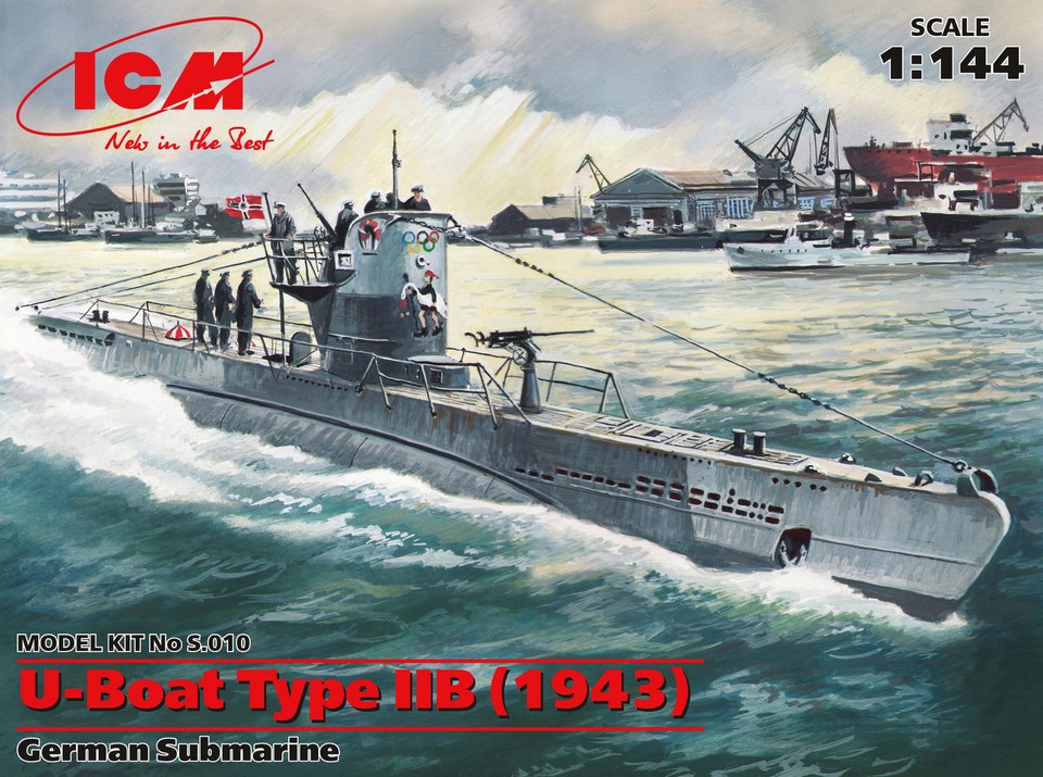 ICM S.010 - U-Boat Type IIB (1943), German Submarine - 1:144 Scale ...