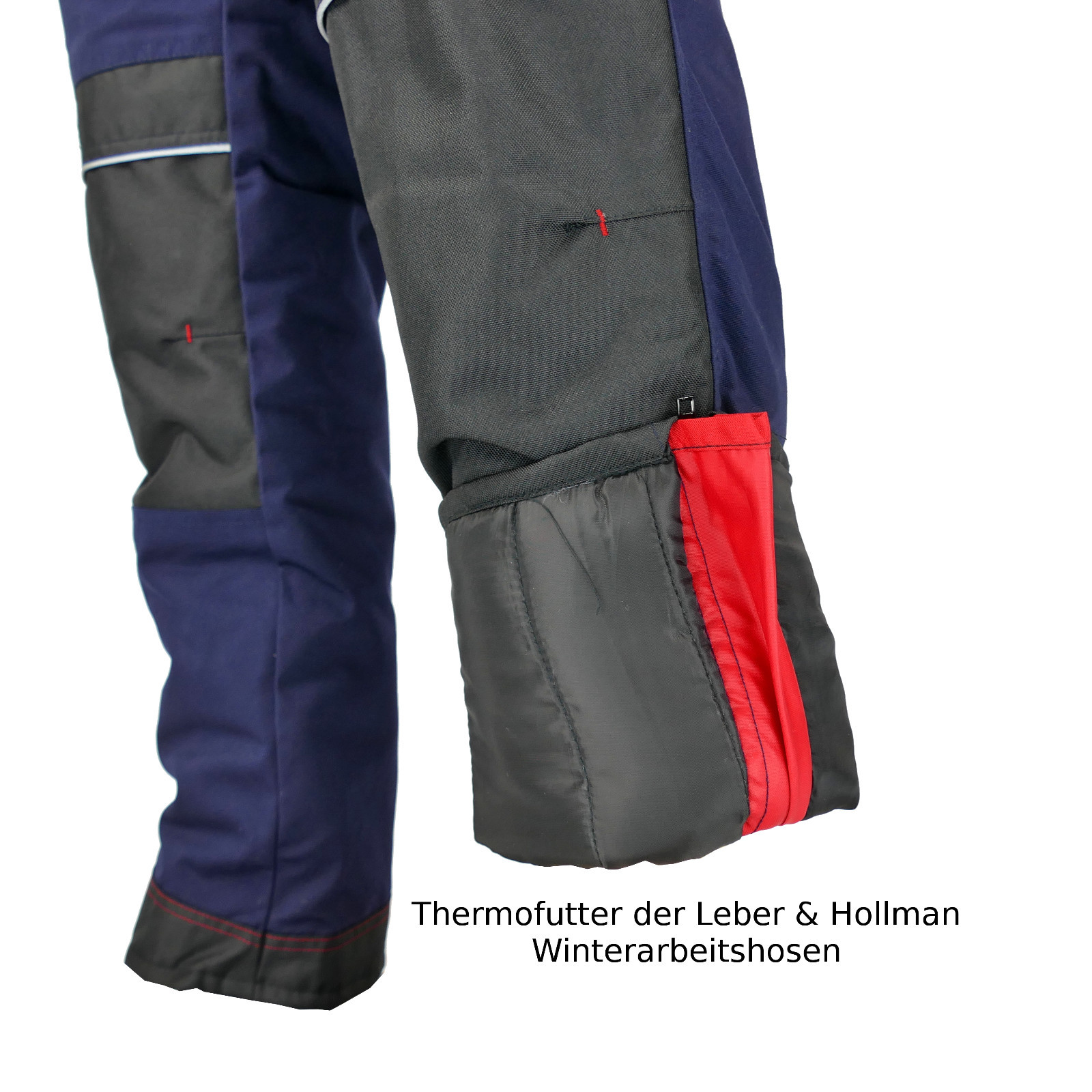 Arbeitshose Bundhose Winter Herren Hose gefüttert Dunkelblau Rot Gr. M ...