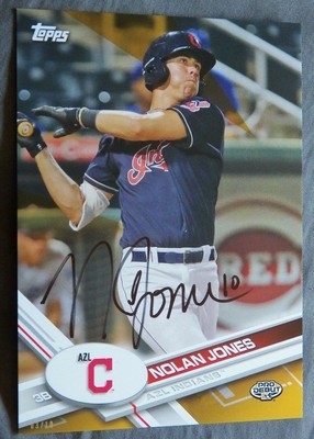 Nolan Jones 3/10 2017 Topps Pro Debut Gold 5x7 Jumbo Auto Card ...