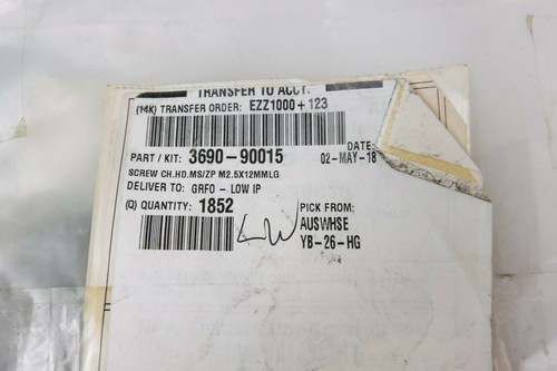 APPLIED MATERIALS AMAT SCREW CH HD MS/ZP M2 5X12MMLG 3690-90015 PACK OF ...