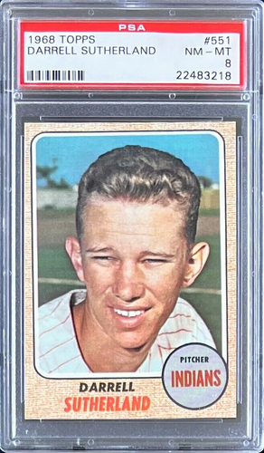 1968 TOPPS #551 DARRELL SUTHERLAND PSA 8 NM-MT INDIANS | eBay