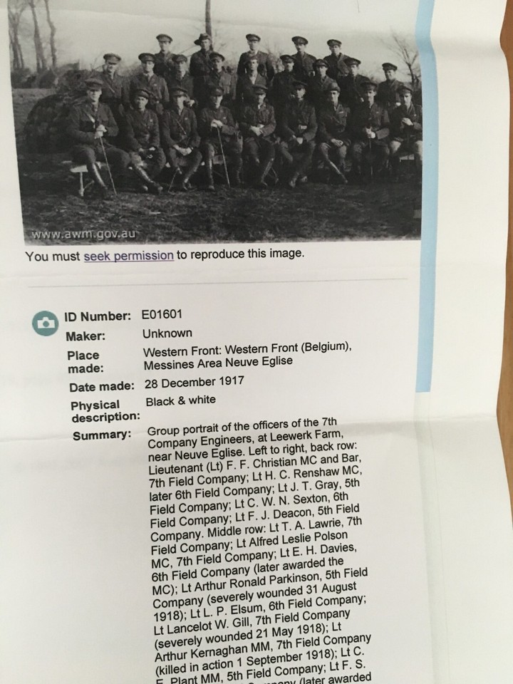 Original WW1 Australian Battalion History - The 7th Company Field ...