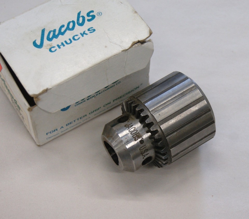 USA Made JACOBS 33BA 1/2” Capacity 3/8-24 Mount Drill Chuck NOS (no key ...