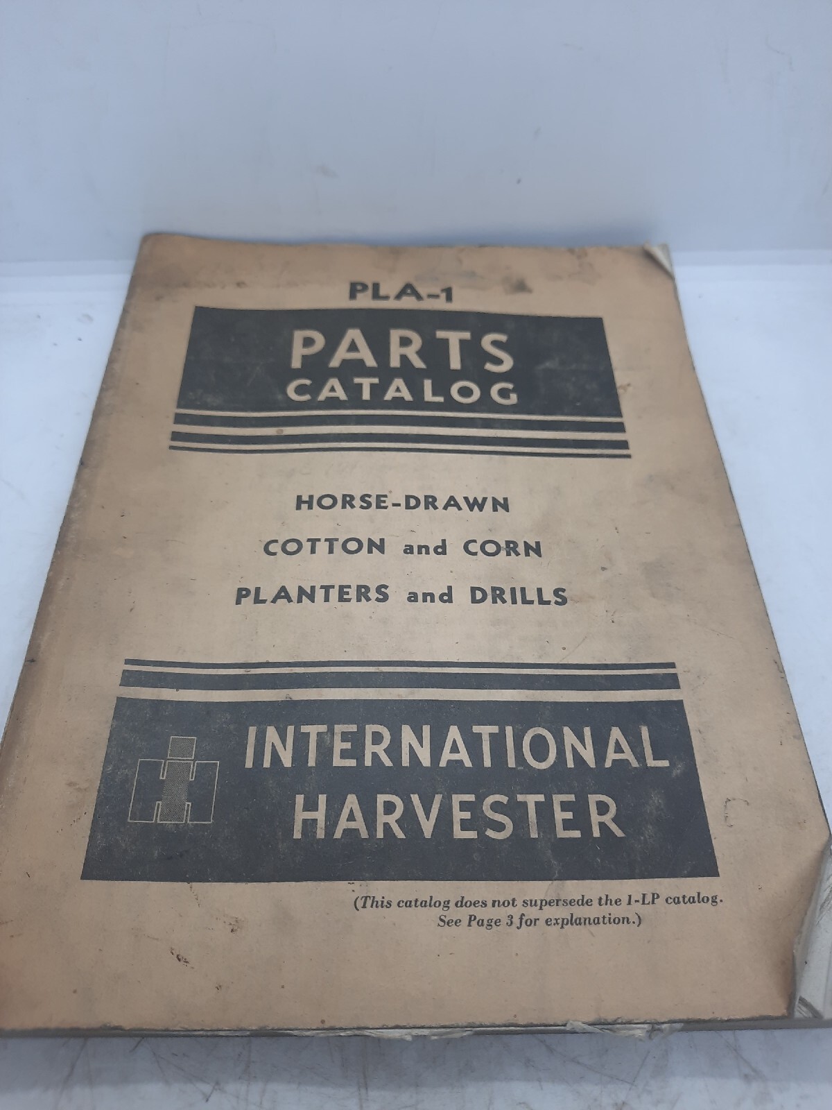 MCCORMICK PARTS CATALOG PLA-1 HORSE DRAWN COTTON & CORN PLANTERS ...