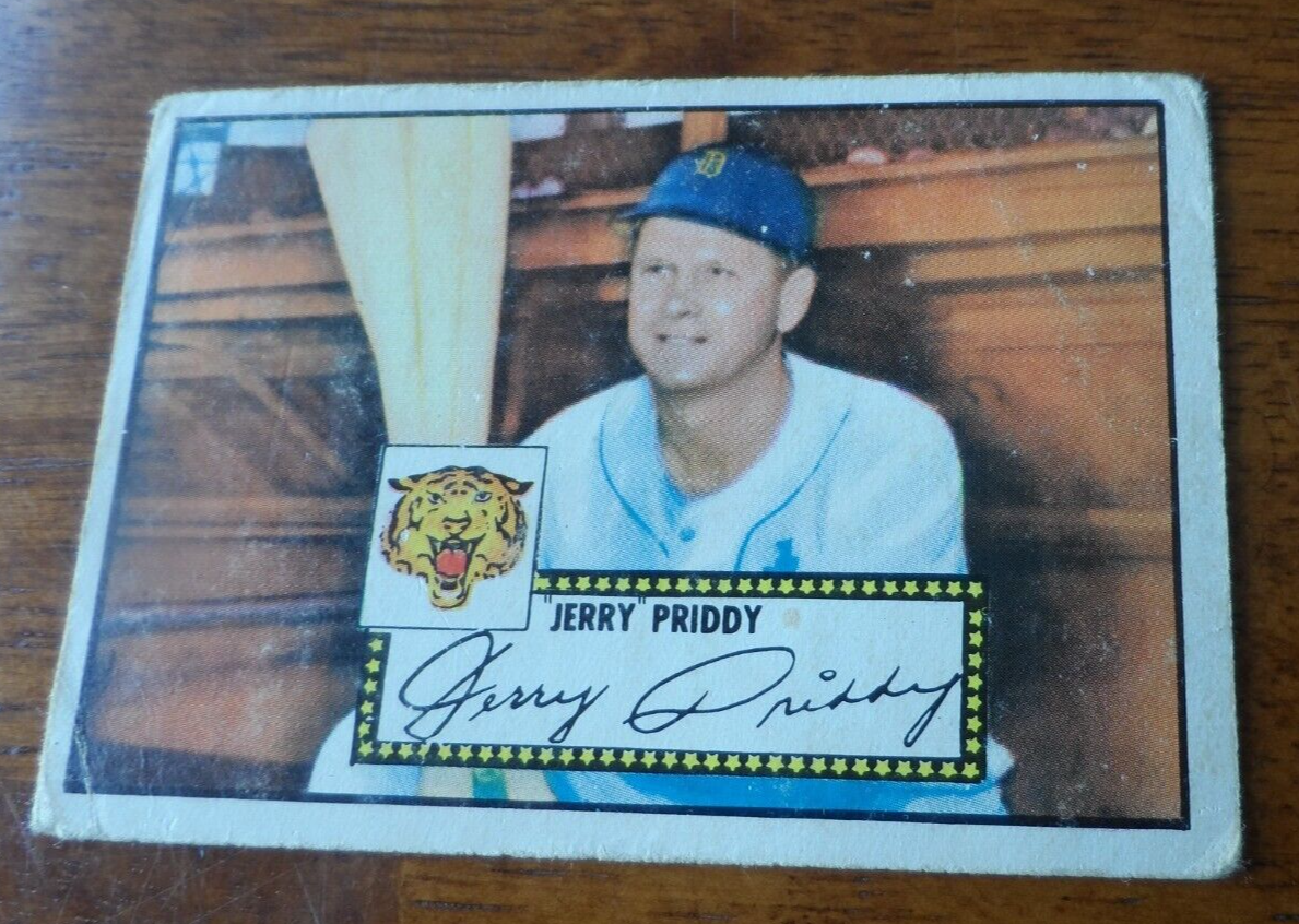1952 TOPPS BASEBALL #28 JERRY PRIDDY DETROIT TIGERS GD K-459 | eBay