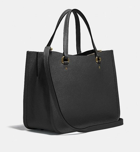 Coach Tyler Carryall Pebble Leather Black Shoulder Bag $495 ...