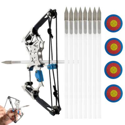 New 5.5" Archery Gift Pocket Bow Mini Compound Bow Kit Toy Arrow Target ...