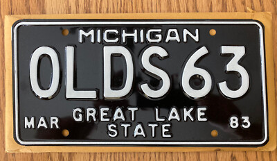 63 1963 Oldsmobile Personalized Vanity License Plate 83 Michigan OLDS ...
