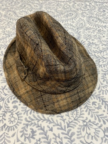 Men’s Brown Plaid Pendleton Fedora Hat Vintage 100% Pure Virgin Wool Sz M Nice | eBay