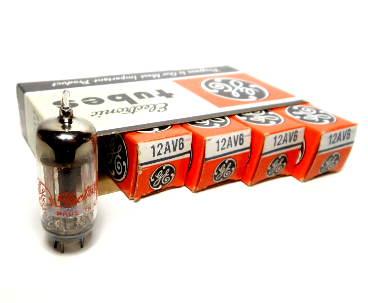 12AV6 NOS Tube GE USA Dual Diode-Triode AA5 HBC90 12DT1 NIB (x1 pc) -4 ...